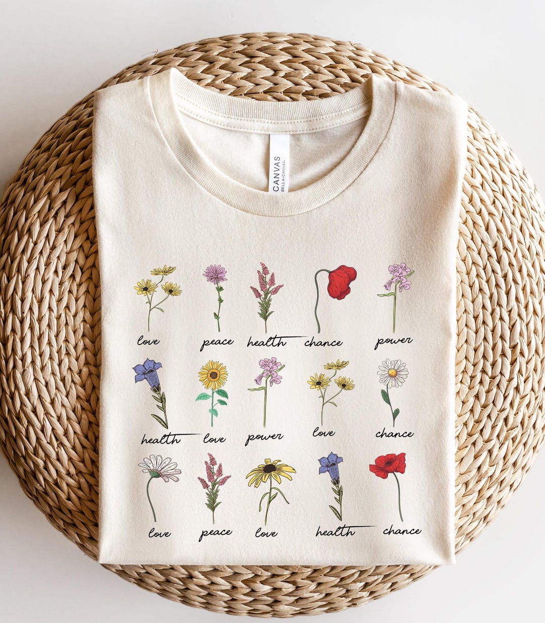 Wildflower Shirt, Botanical Shirt, Womens Wildflowers Graphic Tshirt ...