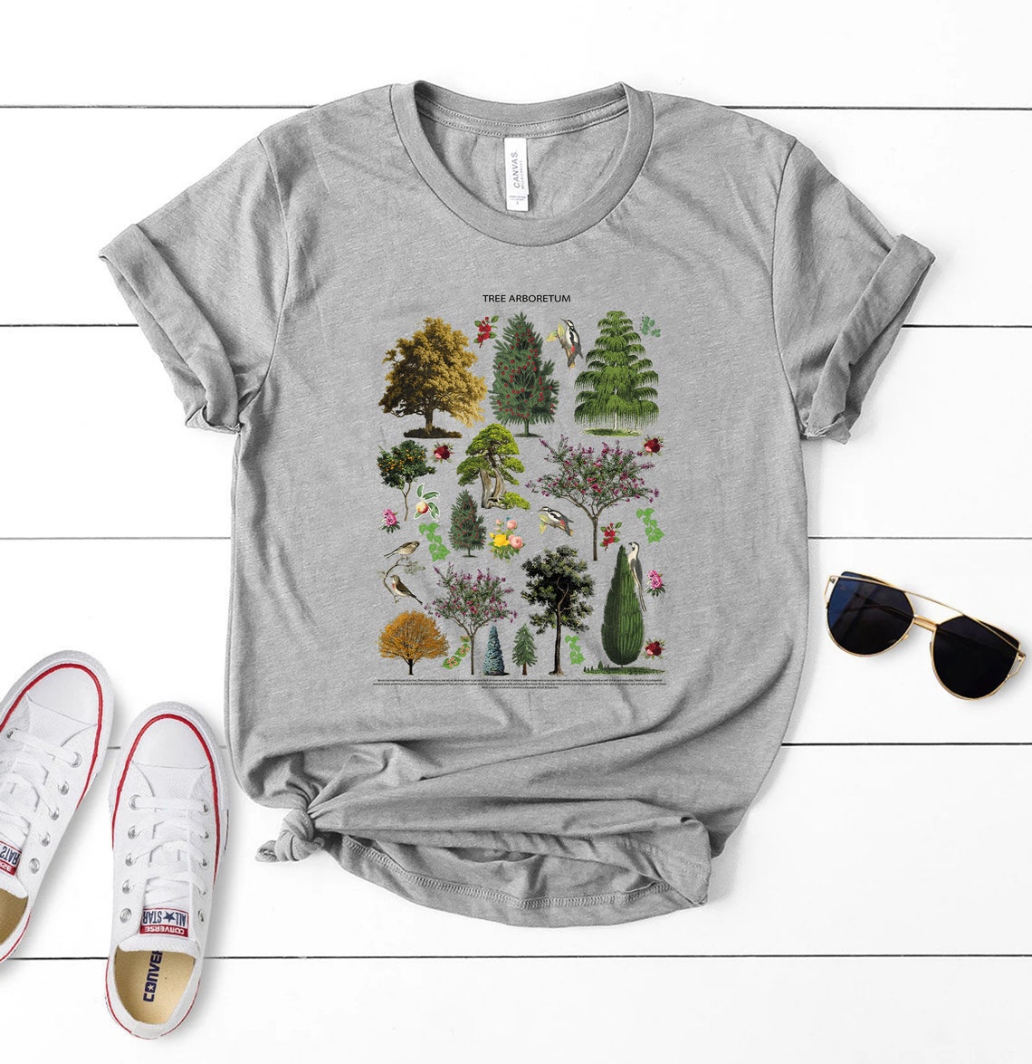 Tree Arboretum Shirt, Blooming Trees Botanical Shirt, Tree Nature ...