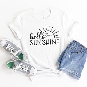 Hello Sunshine Shirt, Hello Sunshine T-shirt, Summer Tee, Happy Summer ...