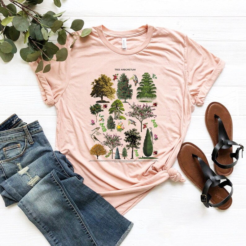 Tree Arboretum Shirt Blooming Trees Botanical Shirt Tree - Etsy