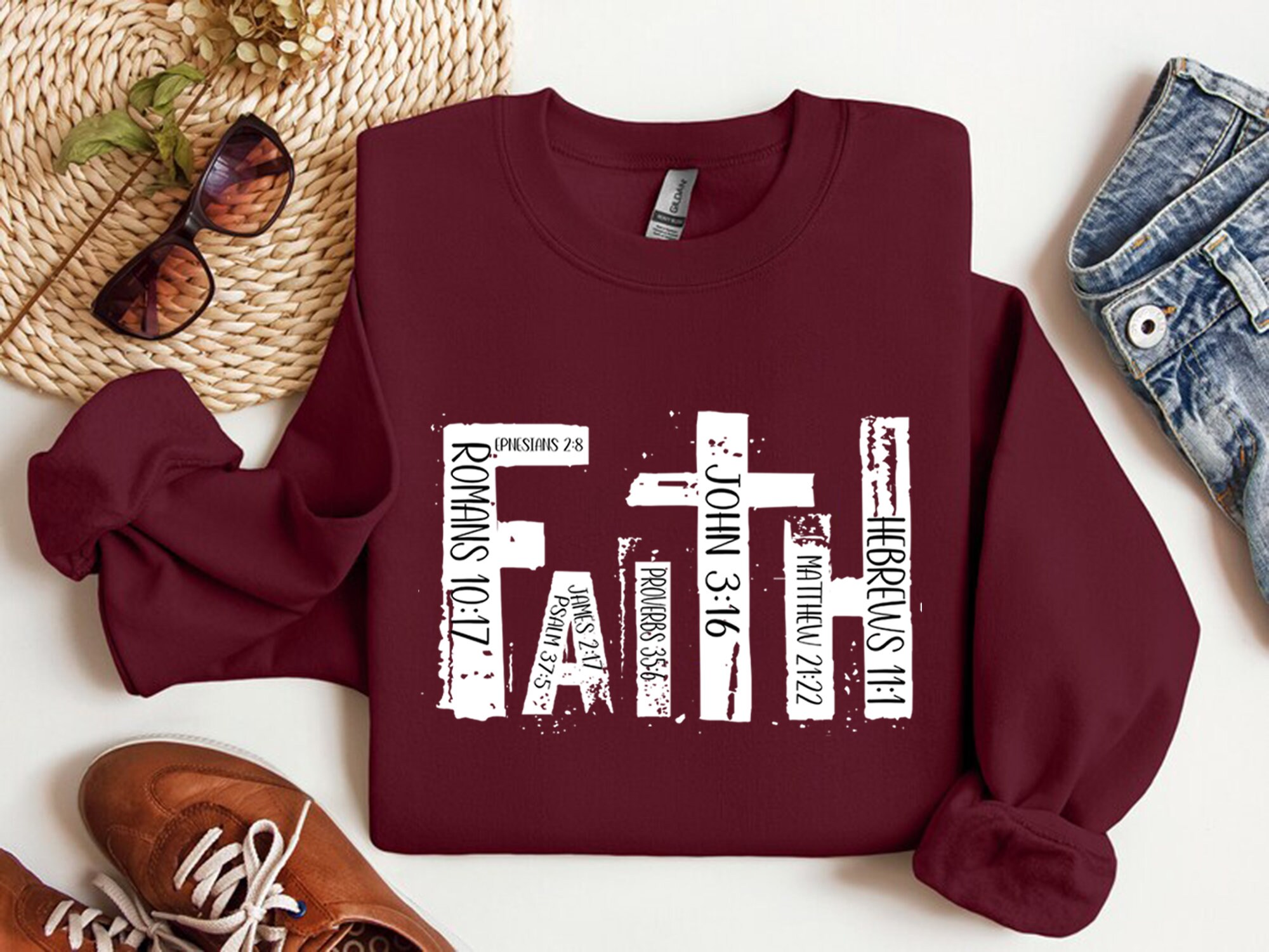Christian Shirt, Bible Verse T-shirt, Religious Outfit, Retro Faith T ...