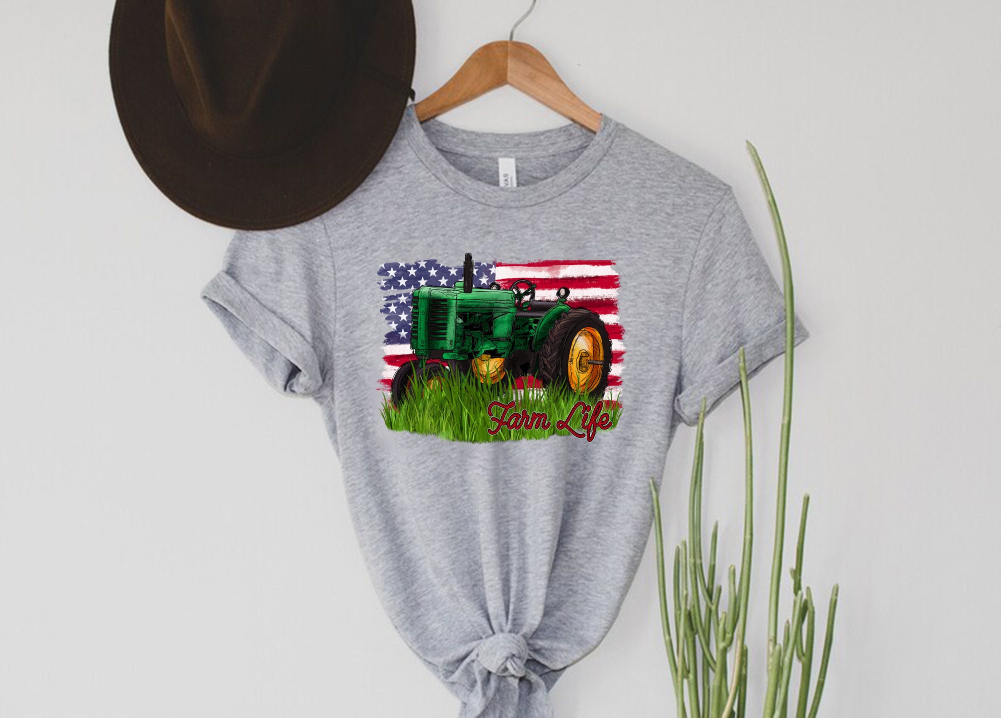 Farm Tractors USA Flag Patriotic Farming Unisex T-shirt - Etsy