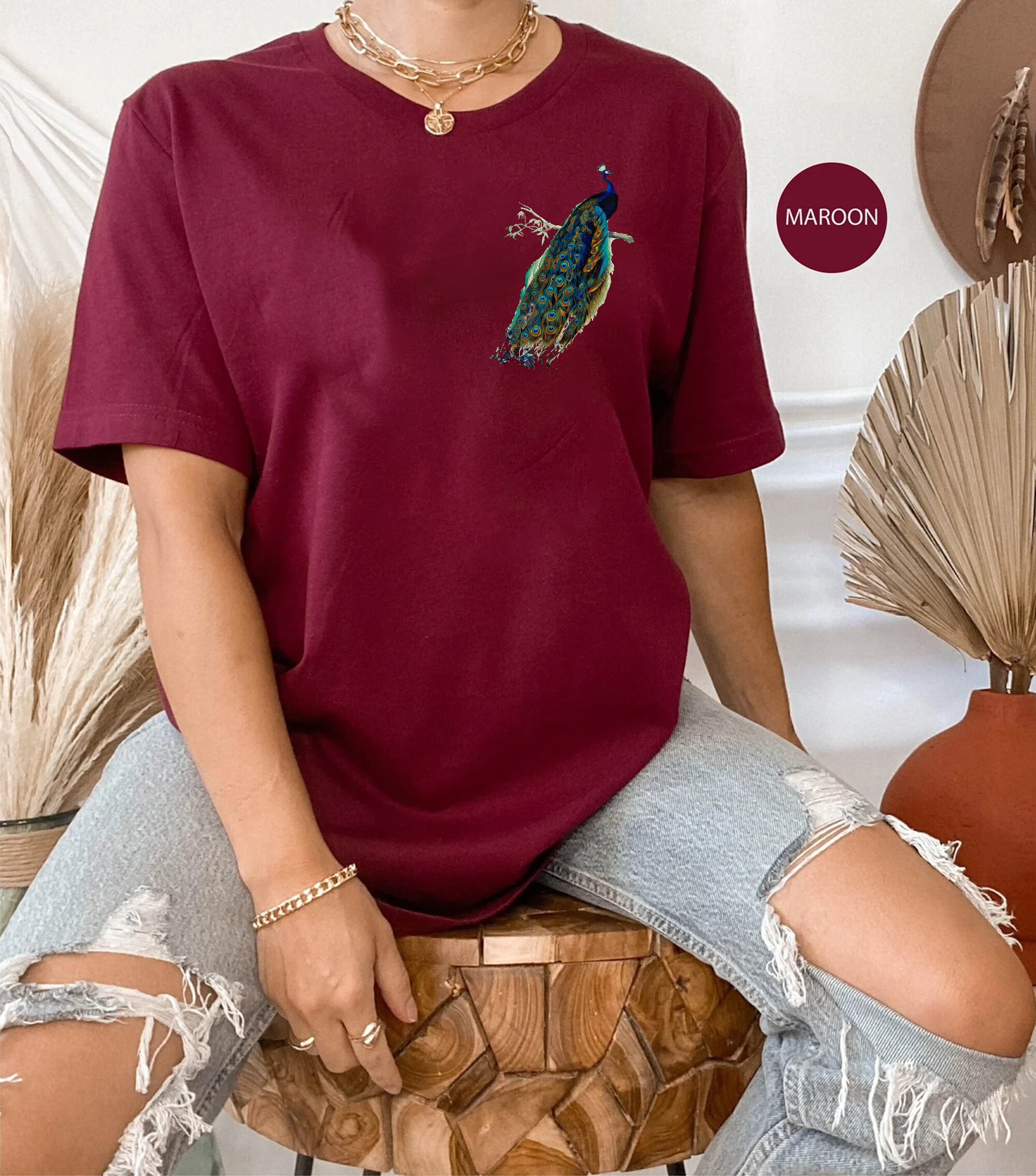 Peacock Shirt, Peacock Lover Shirt, Cute Women Shirt, Funny Women Shirt ...