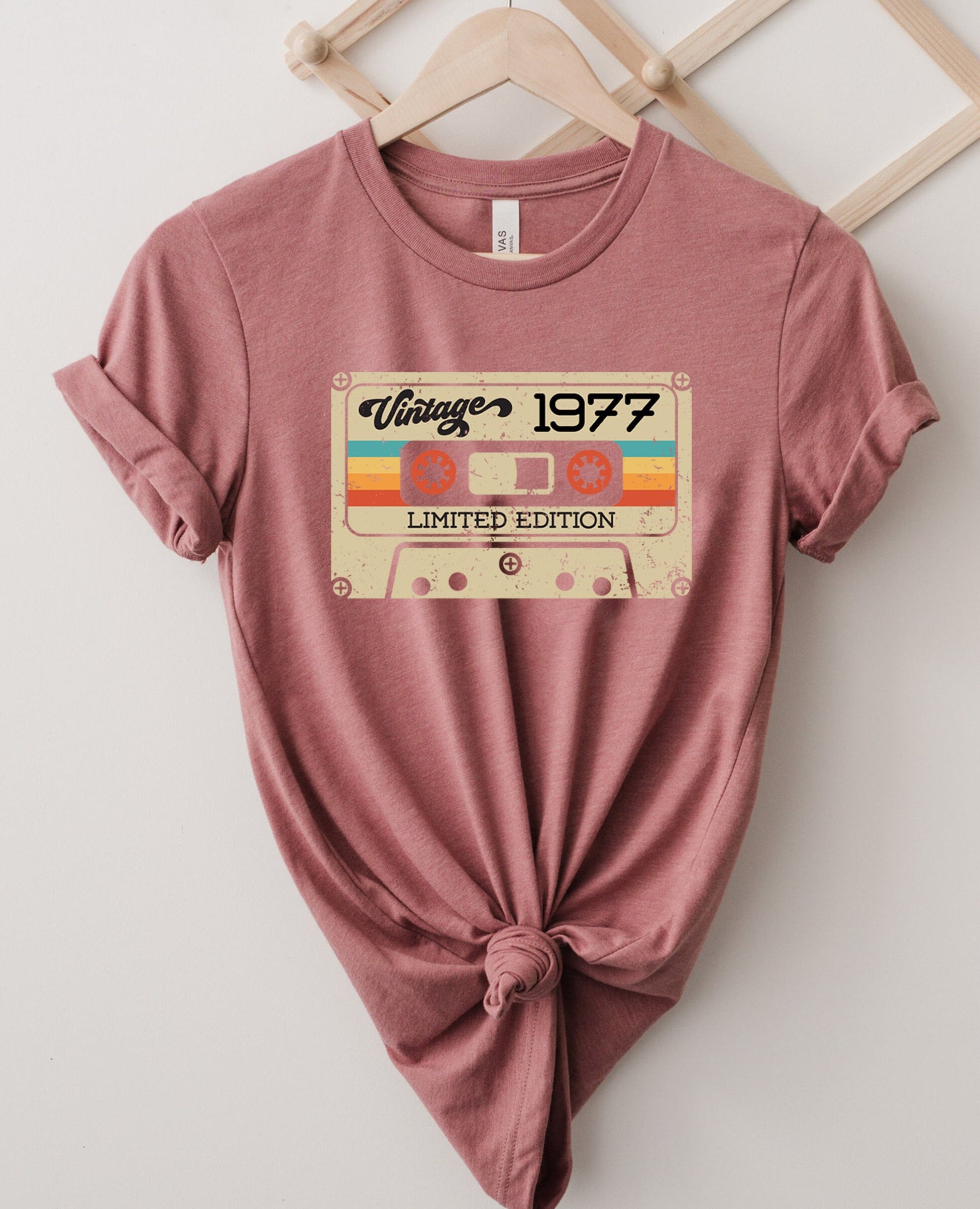 Vintage 1977 Limited Edition Cassette Shirt, 48th Birthday Shirt ...