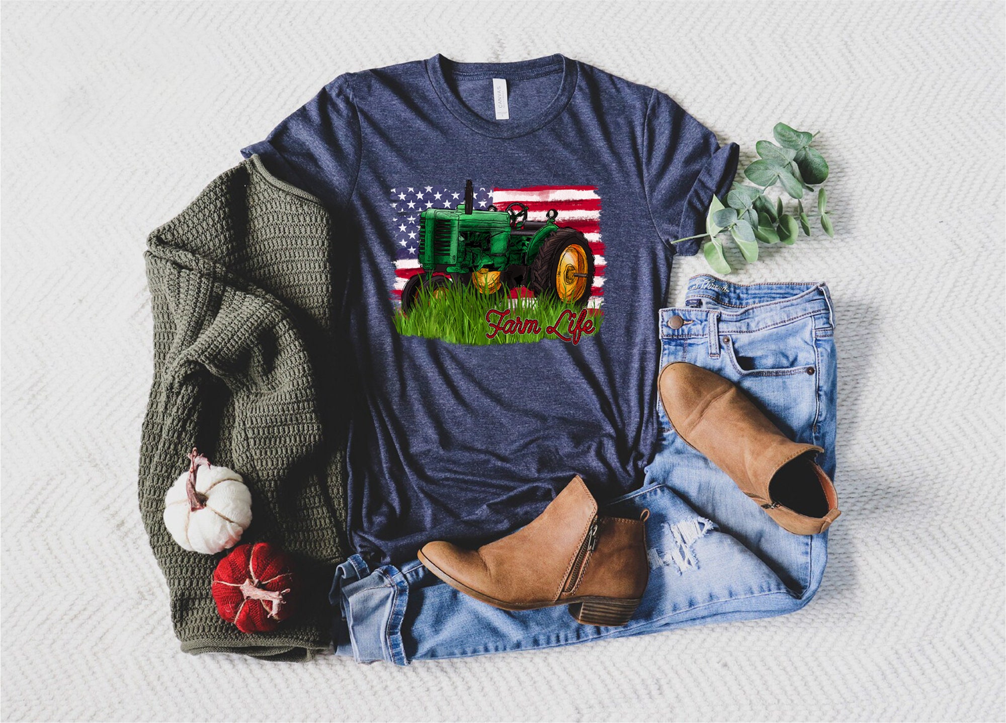 Farm Tractors Usa Flag Patriotic Farming Unisex T Shirt Etsy