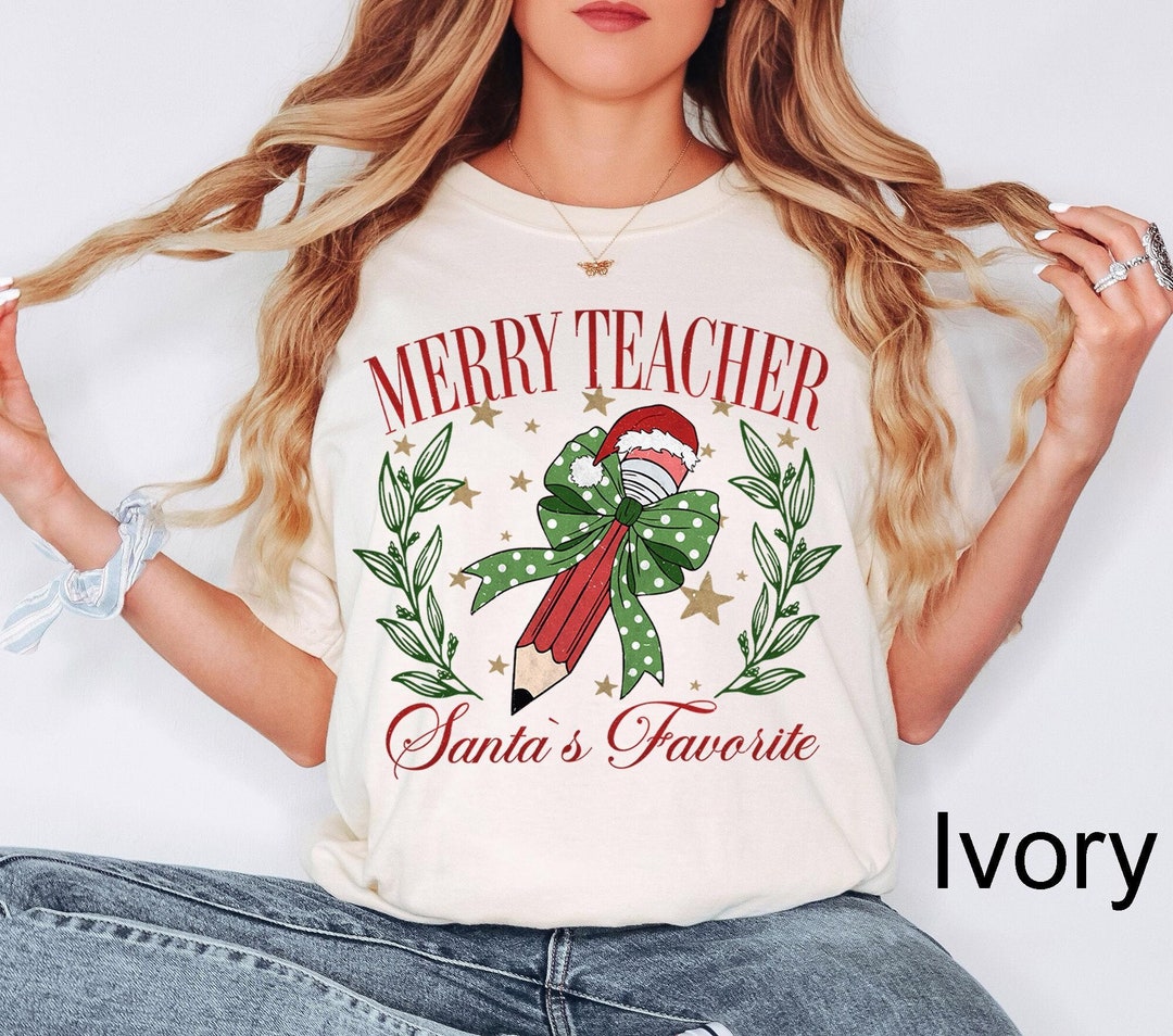 Comfort Colors® Christmas Teacher Shirts, Be Nice to the Teacher Santa ...