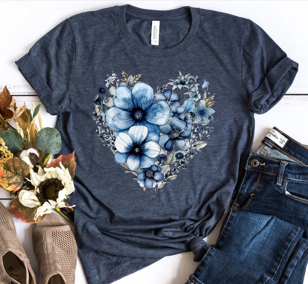 Flower Tee Shirt, Botanical Tee, Boho Tee, Wildflower Shirt, Plant ...