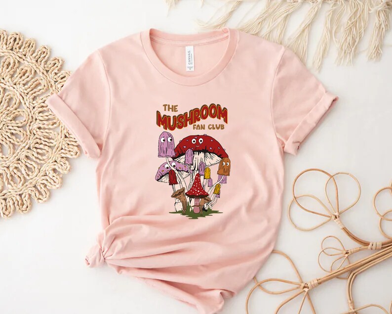 The Mushroom Fan Club T-shirts Vintage Mushroom Print - Etsy