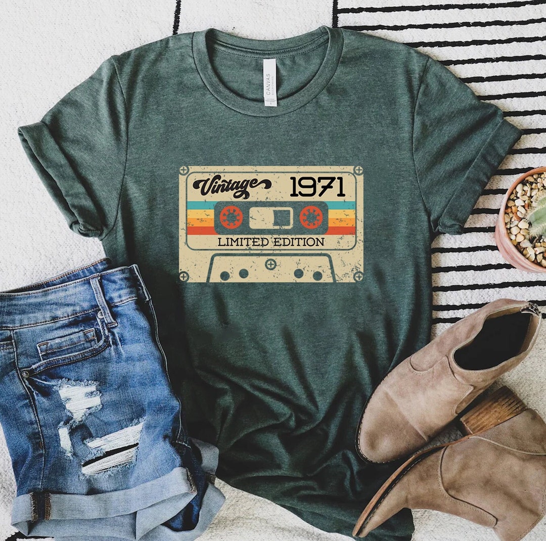 Vintage 1971 Limited Edition Cassette Shirt, 54th Birthday Shirt ...
