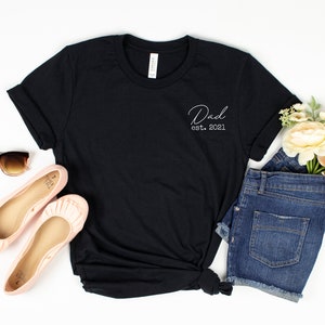 Dad Est Shirt, New Dad to Be T-shirt, Promoted to Daddy Shirt Gift ...