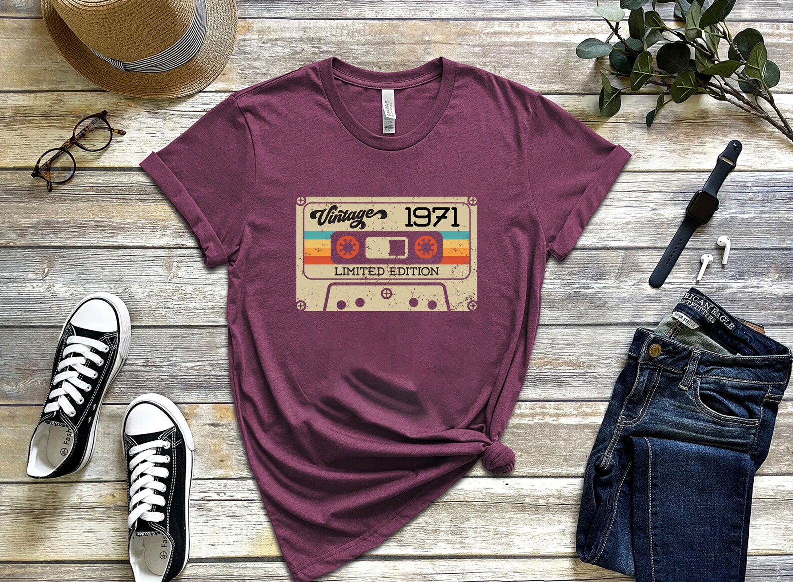 Vintage 1971 Limited Edition Cassette Shirt, 54th Birthday Shirt ...