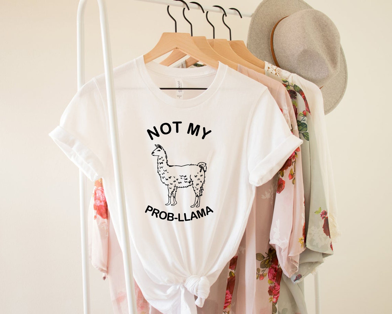 Not My Prob-llama Shirt, Animal Lover Gift, Unisex Funny Graphic Tees ...