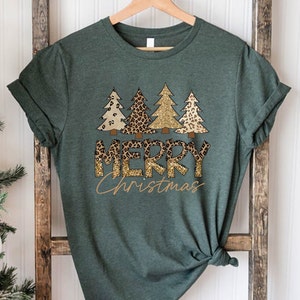 Christmas Tree Shirt, Leopard Christmas Shirt, Christmas Tree Winter ...