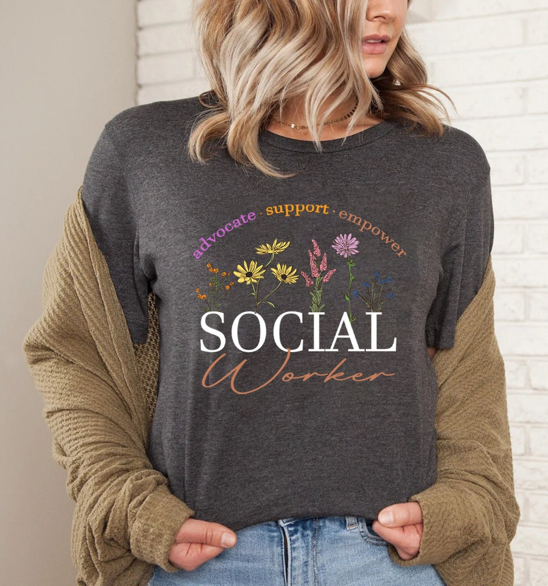 Social Worker Shirt, Advocate Support Empower Shirt, Social Work Month ...