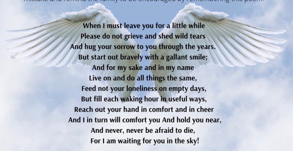 WINGS - Funeral Resolution Letter (DOWNLOAD ONLY) - Etsy
