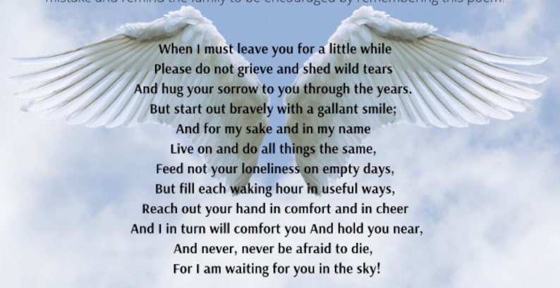 WINGS - Funeral Resolution Letter (DOWNLOAD ONLY) - Etsy