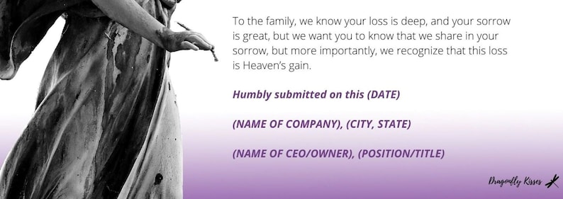 ANGEL - Funeral Resolution Letter (DOWNLOAD ONLY) - Etsy