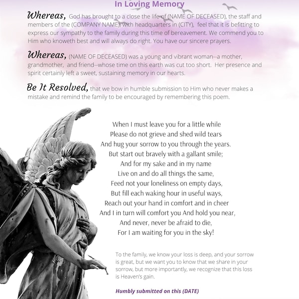 Poems for Funerals - Etsy