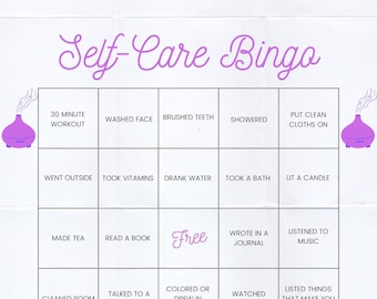 Self Care Bingo Cards, Printable, Mental Health, Mindfulness, Wellness ...
