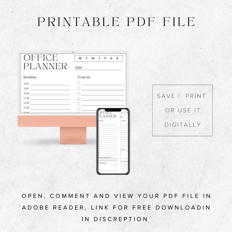 Office Organizer | Work Planner Printable | Log Water | Self Care ...