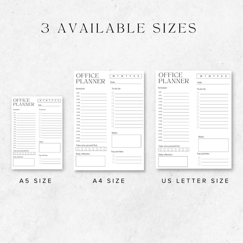 Office Organizer | Work Planner Printable | Log Water | Self Care ...