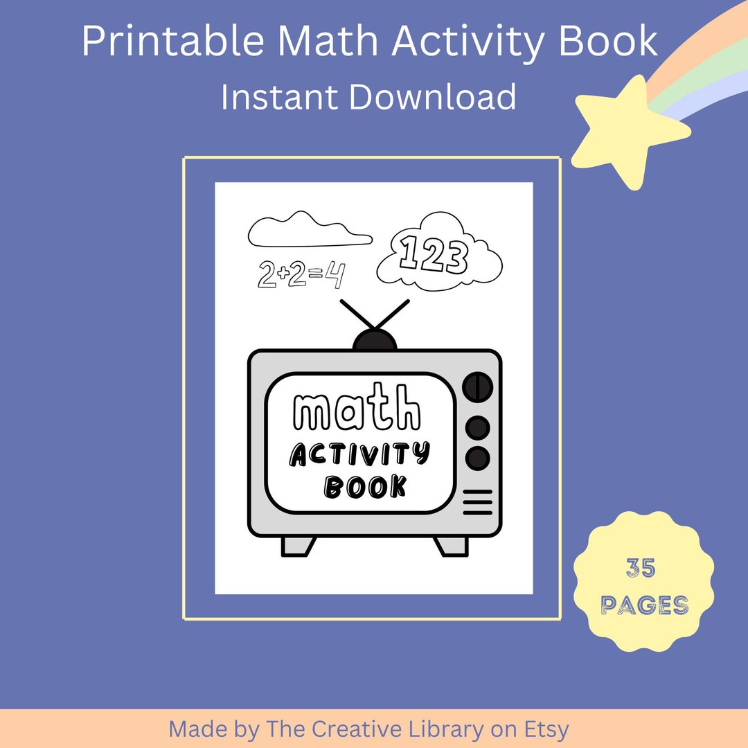 Math Activity Book No Prep Worksheets Instant Download Stem - Etsy