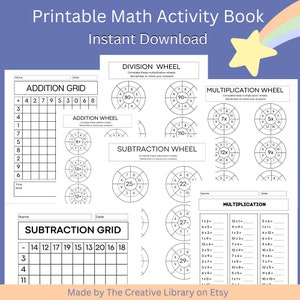 Math Activity Book No Prep Worksheets Instant Download Stem - Etsy