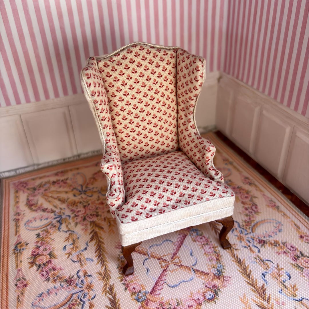 English Style Winged Chair in 1/12th Scale - Etsy