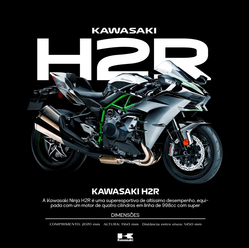 Kawasaki H2R Digital PNG File for Printing - Etsy