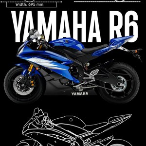 Yamaha R6 Digital PNG File for Printing - Etsy