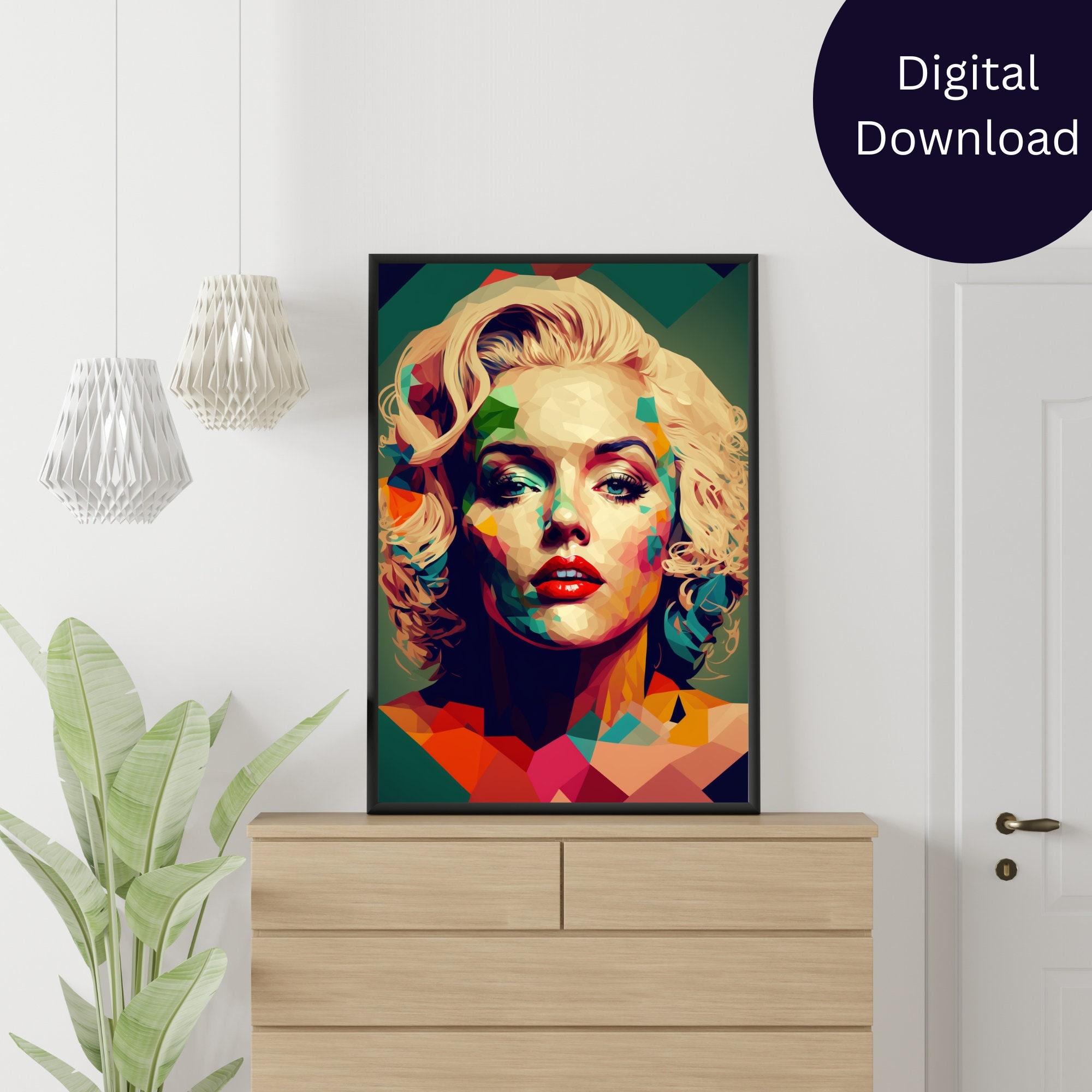 Marilyn Monroe Abstract Portrait Poster Pop Art, Marilyn Monroe Wall Art, Celebrity Poster ...