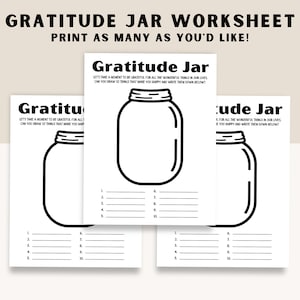 Gratitude Jar Worksheet for Children | Printable Activity for Kids ...