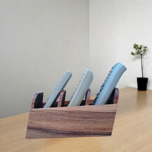 TV Remote Holder, Remote Control Stand, Wood Remote Holder, Remote ...