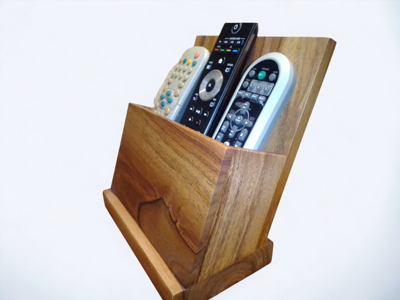 TV Remote Holder, Remote Control Stand, Wood Remote Holder, Remote ...