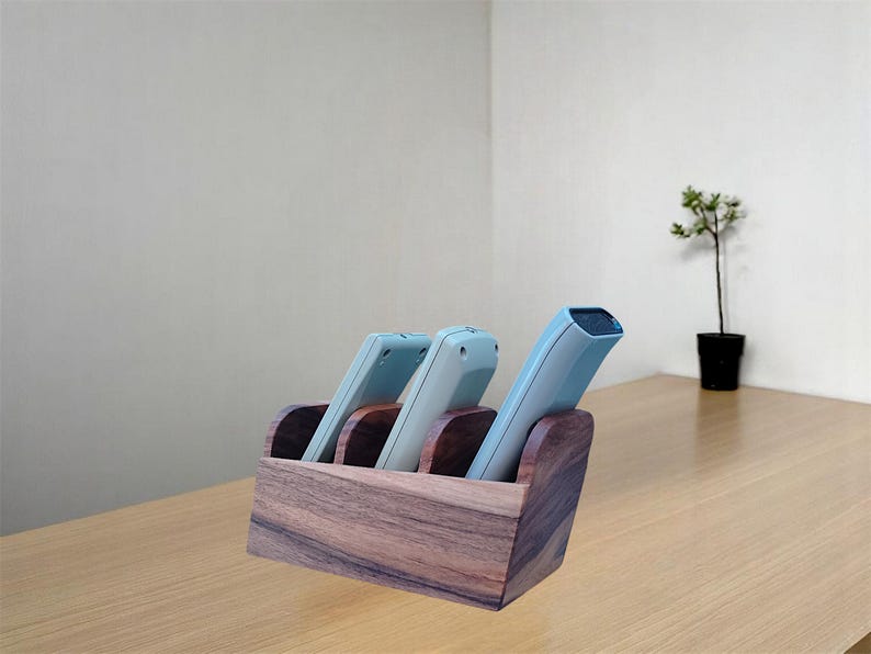 TV Remote Holder, Remote Control Stand, Wood Remote Holder, Remote ...