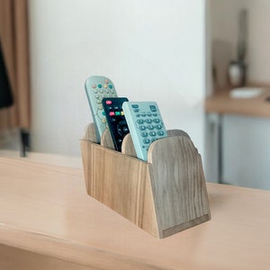 TV Remote Holder, Remote Control Stand, Wood Remote Holder, Remote ...