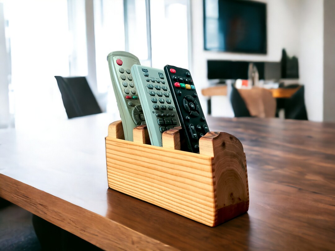 Controller Stand, TV Remote Holder, Remote Control Box, Wooden Box ...