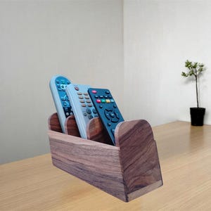 TV Remote Holder, Remote Control Stand, Wood Remote Holder, Remote ...