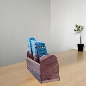 TV Remote Holder, Remote Control Stand, Wood Remote Holder, Remote ...