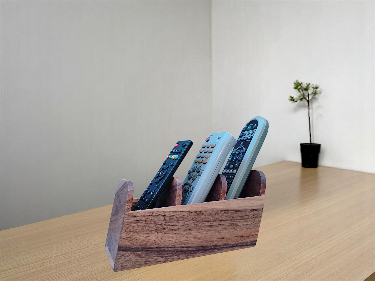 TV Remote Holder, Remote Control Stand, Wood Remote Holder, Remote ...