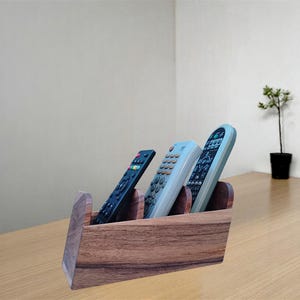 TV Remote Holder, Remote Control Stand, Wood Remote Holder, Remote ...