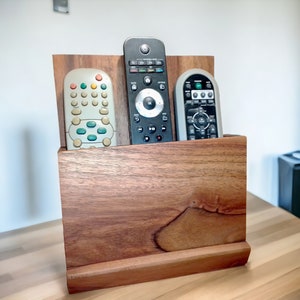 TV Remote Holder, Remote Control Stand, Wood Remote Holder, Remote ...