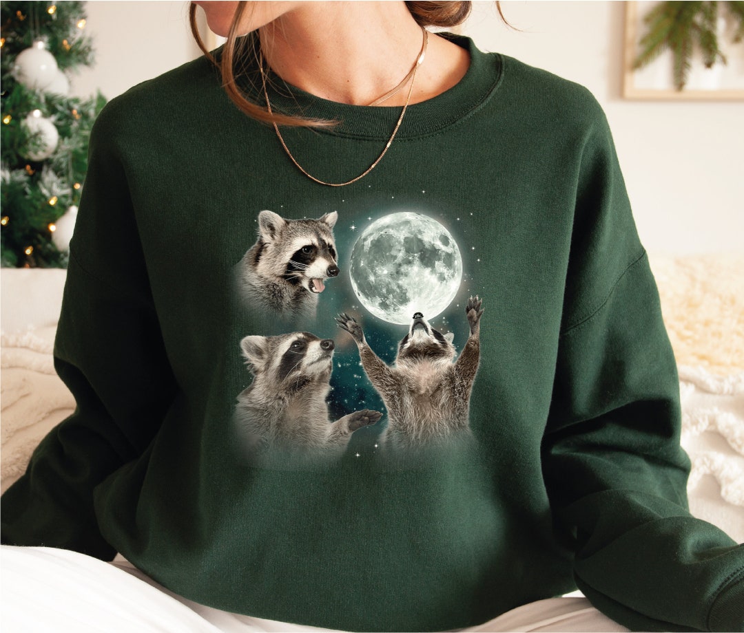 Three Raccoons Vintage Graphic Sweatshirt and Hoodie, Retro Raccoon ...