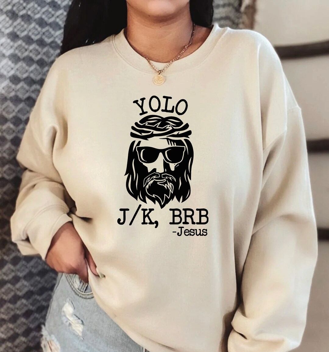 YOLO JESUS Sweatshirt and Hoodie, Jesus Sweatshirt, Women's Easter ...
