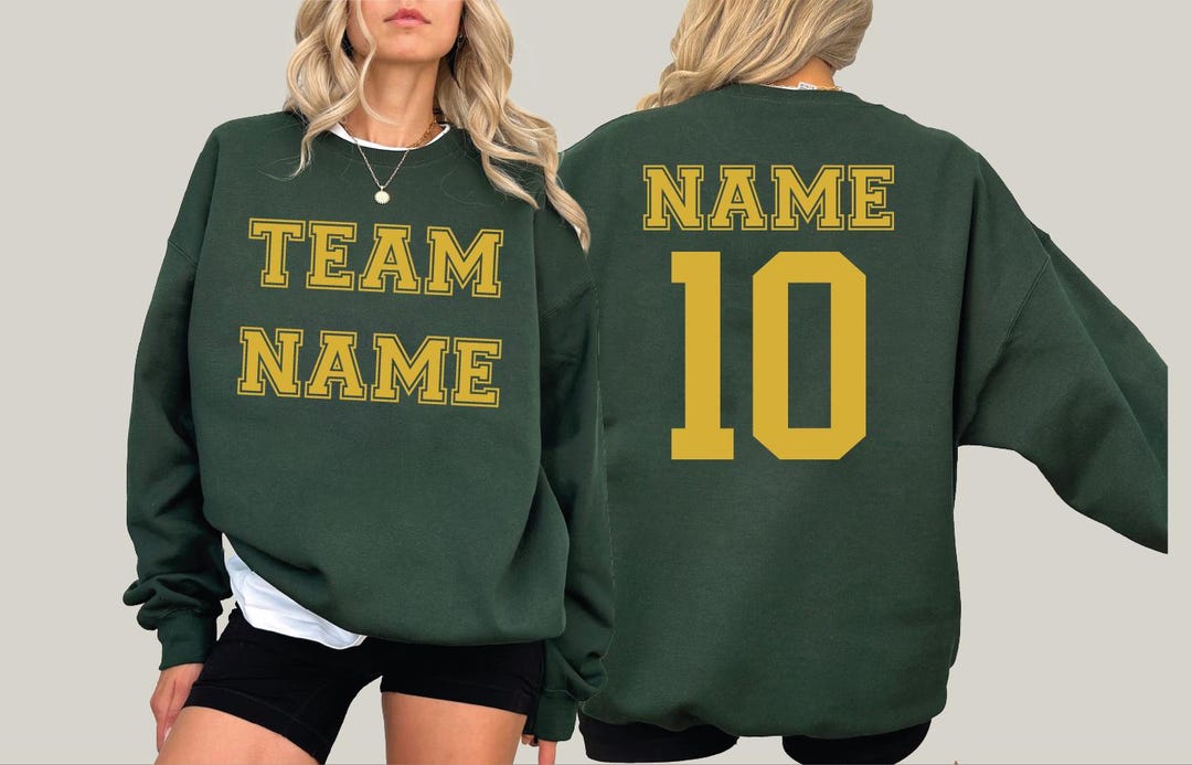 Custom Sports Team Sweatshirts, Front Back Name and Number ...
