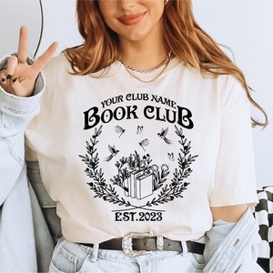 Custom Book Club Comfort Colors Shirt, Customized Book Shirt, Book Club ...