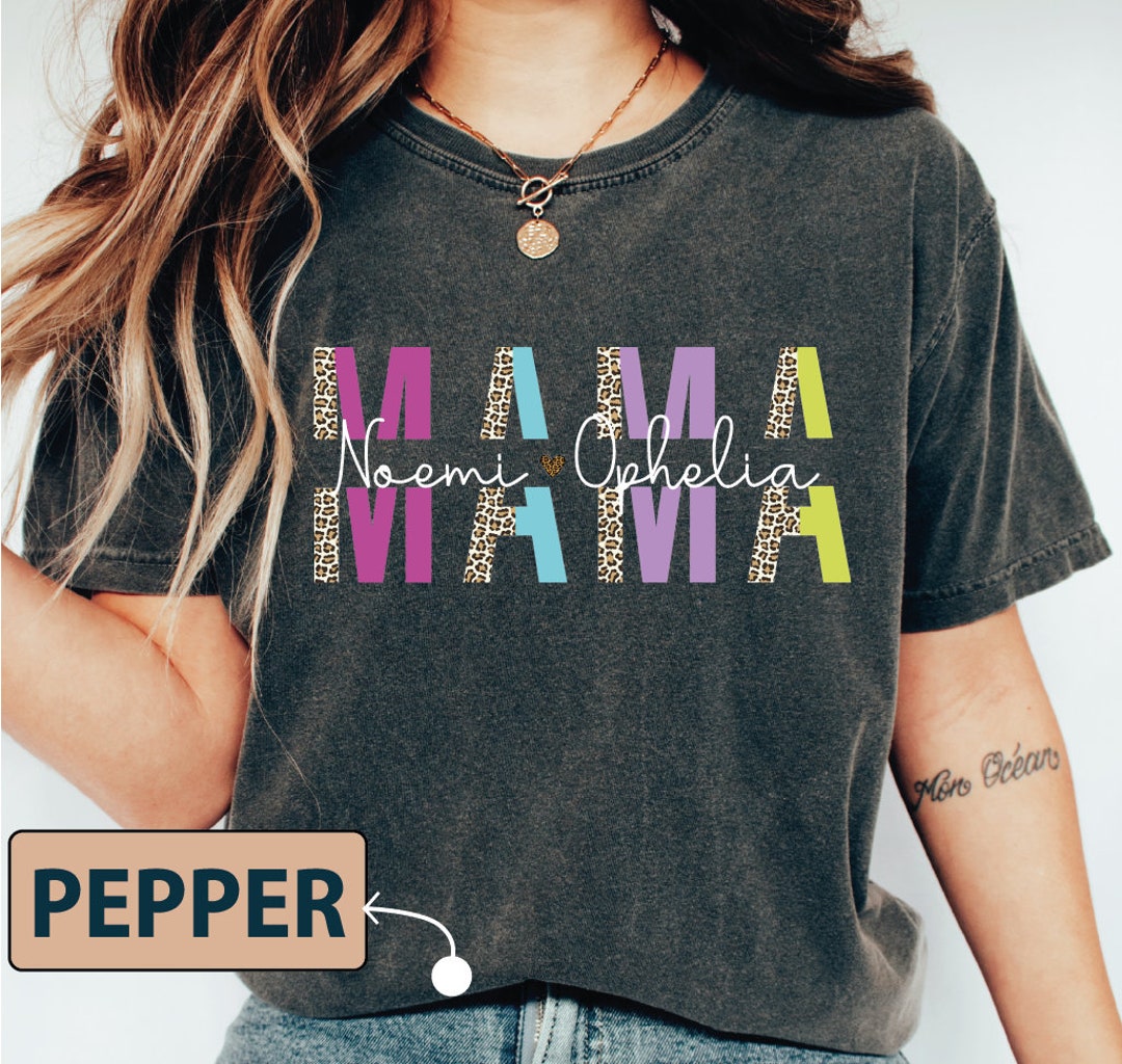 Custom Mama Shirt, Mom Shirt With Kids Names, Personalized Mom Tshirt ...