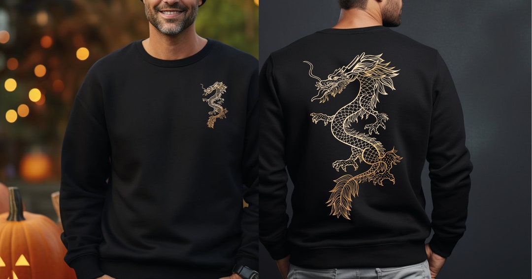 Dragon Sweatshirt and Hoodie, Dragon Sweatshirt, Chinese Dragon Graphic ...
