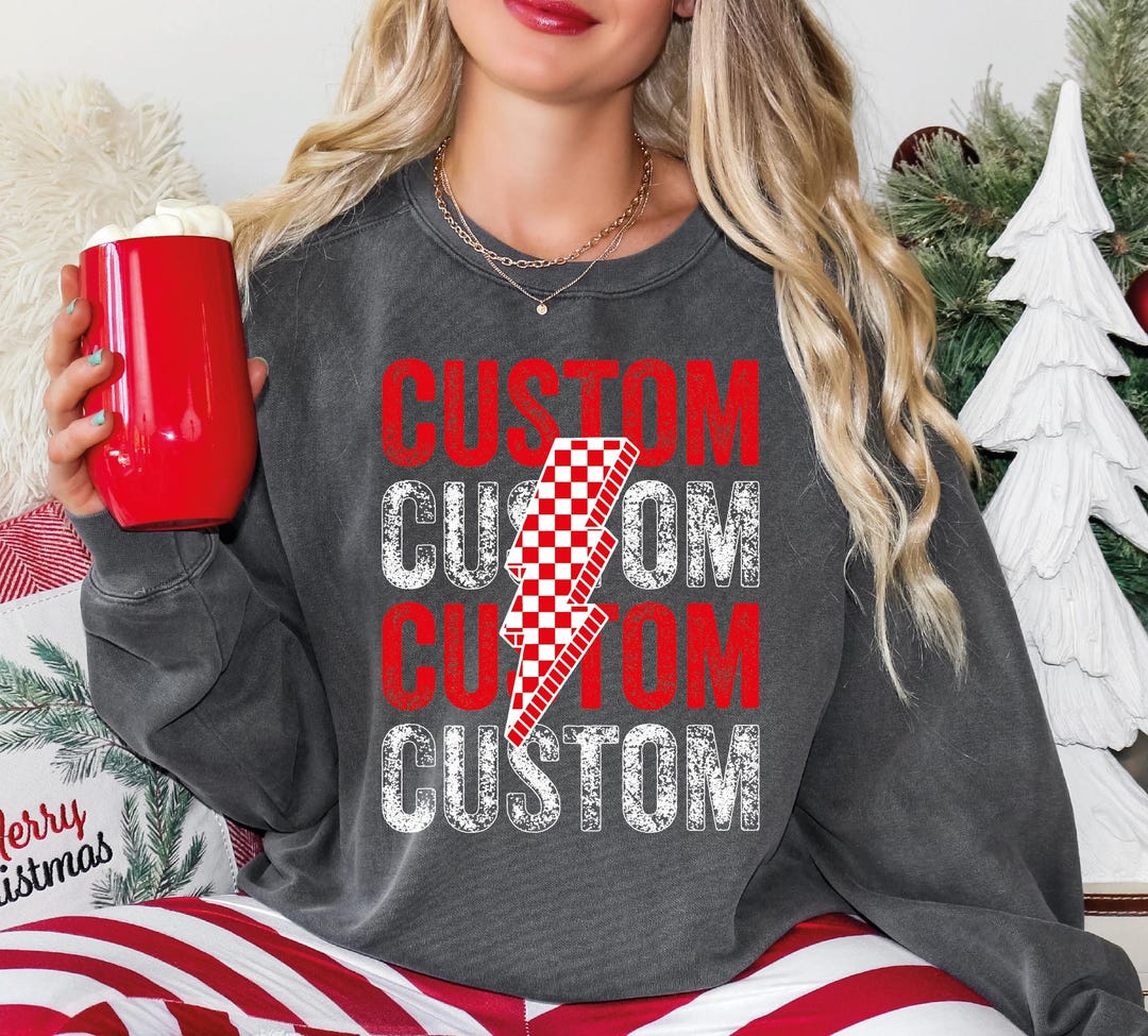 Custom Team Mascot Sweatshirt and Hoodie, Game Day Sweatshirt, Stacked ...