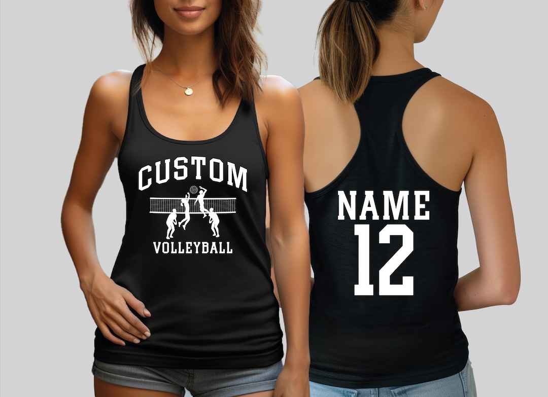 Personalized Volleyball Racerback, Custom Volleyball Team Crop Tank ...